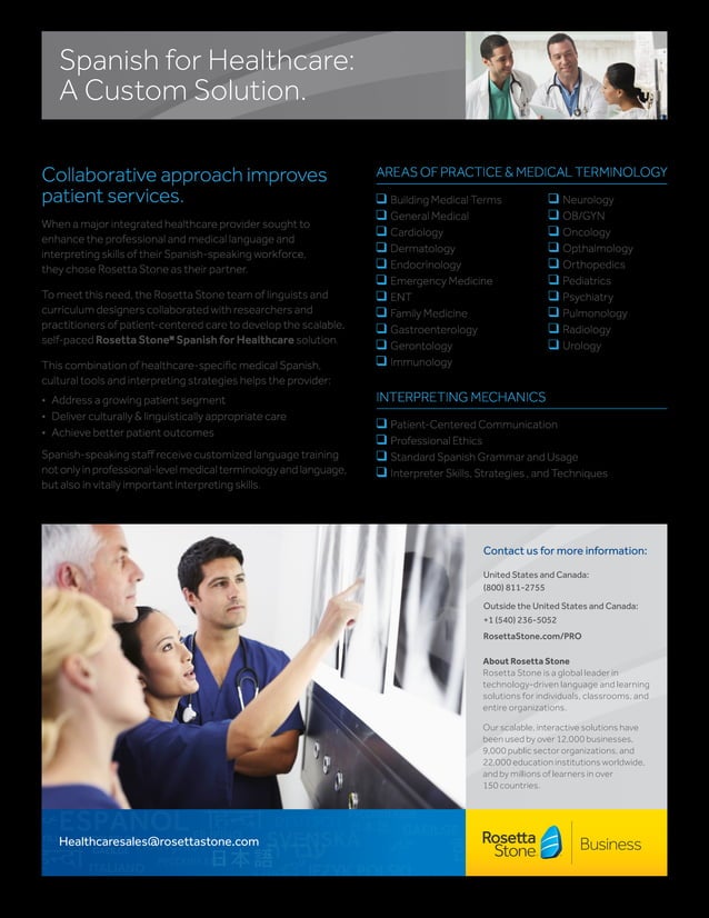 RosettaStone_SpanishforHealthcare | PDF | Medical Health