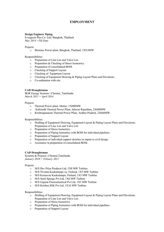 Piping Engineer 9 Years Exp | DOC | Civil Engineering Industry | Industries