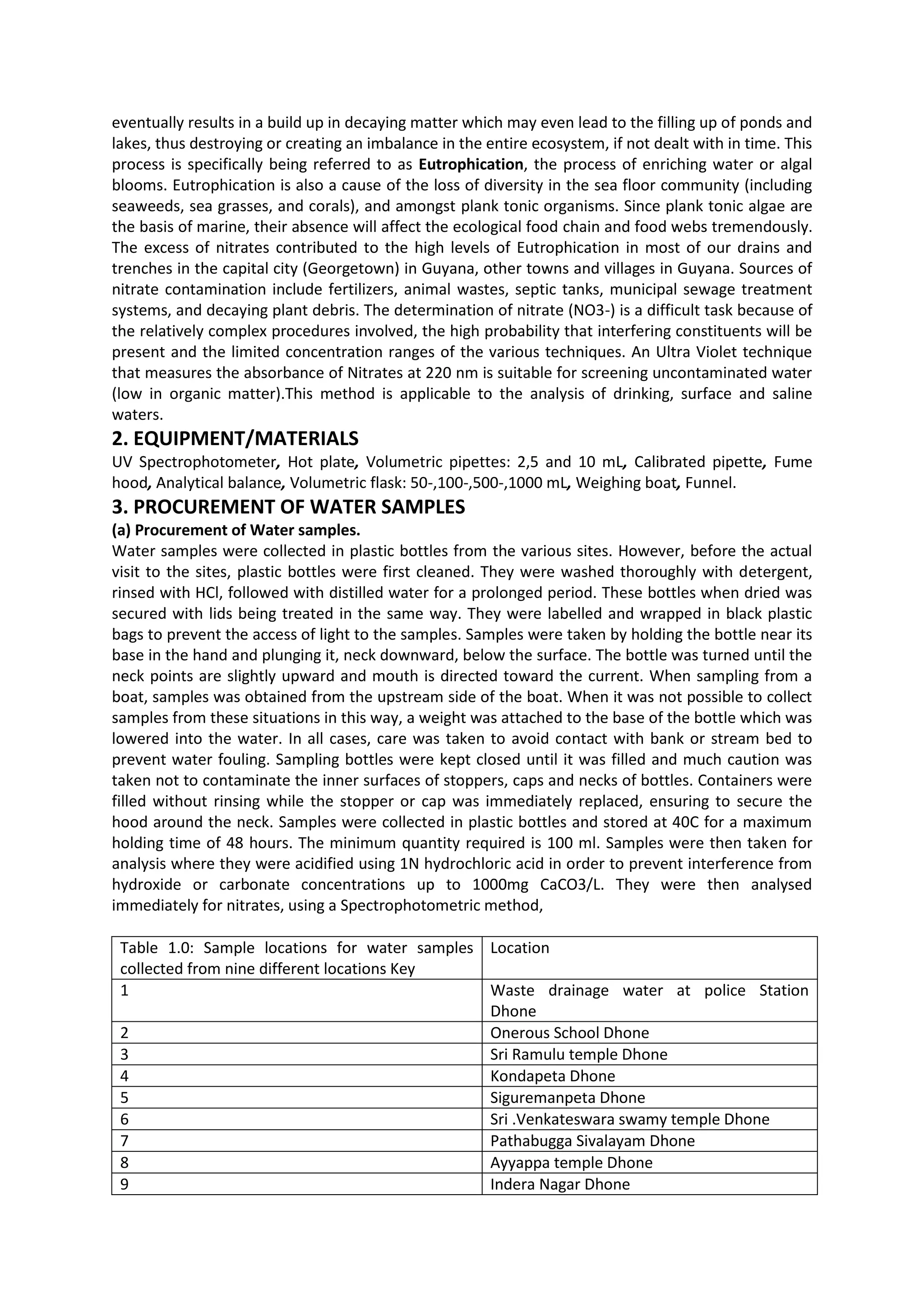 Determination of Nitrates in Dhone | PDF | Chemistry | Science