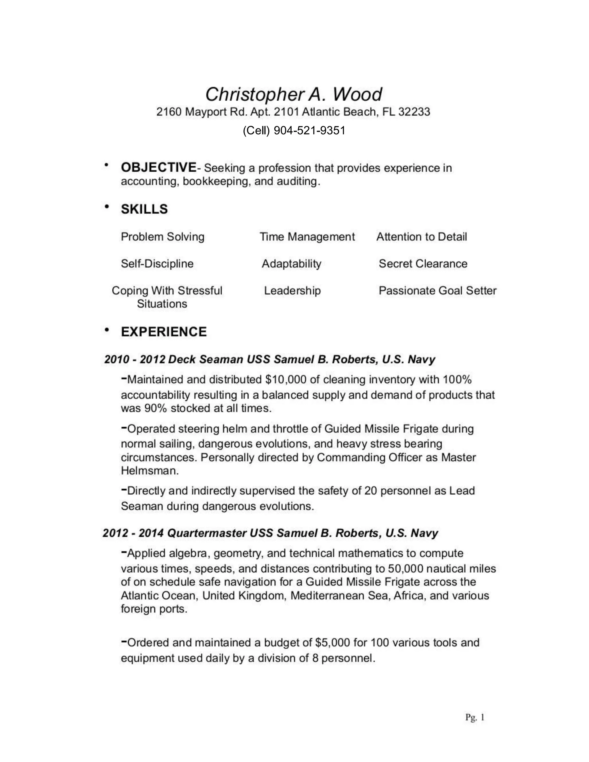 Christopher Wood's Resume | DOCX