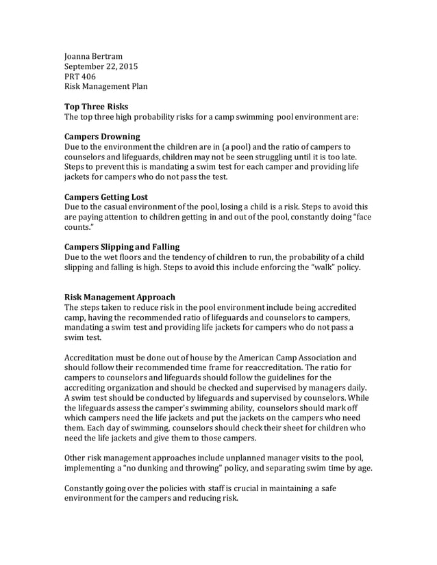 PRT 406 Risk Management | PDF