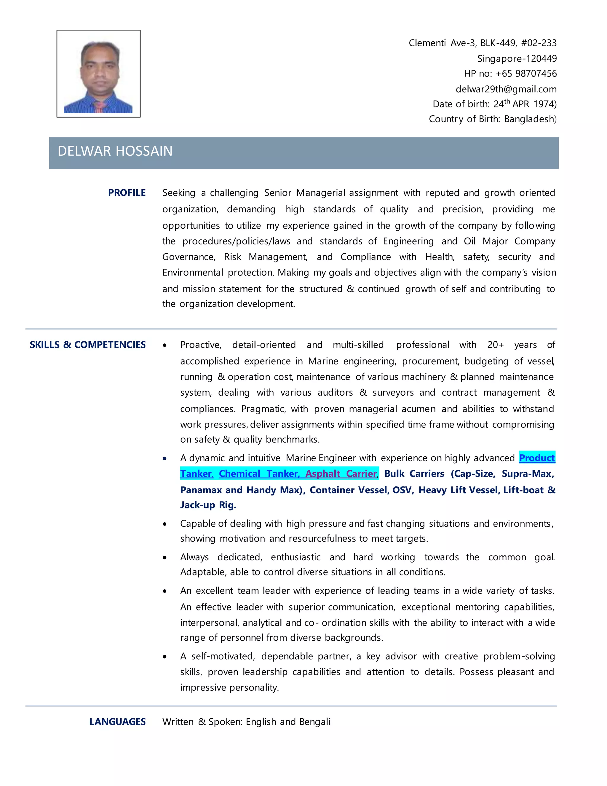 Delwar Hossain CV. | DOCX