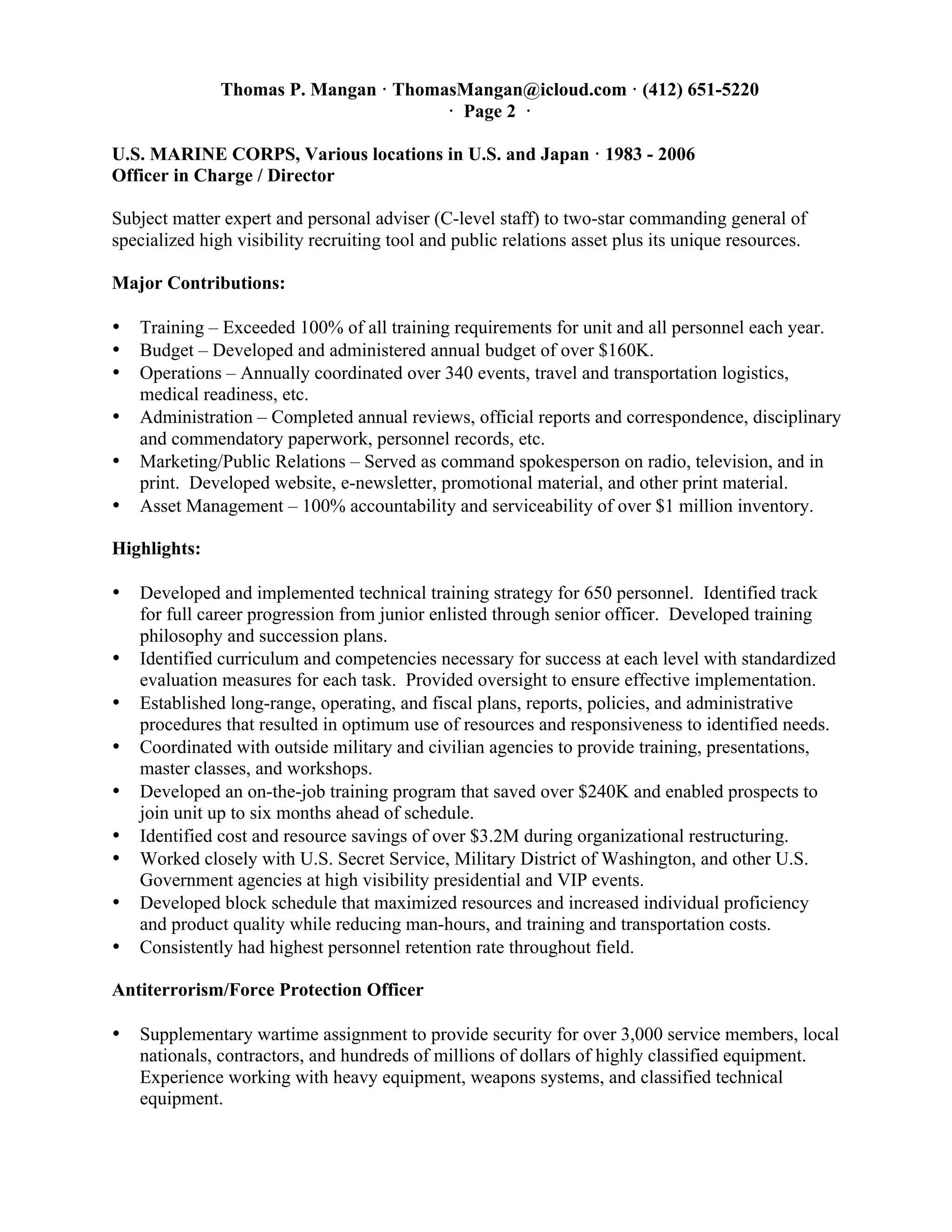 ThomasManganResume2016 | PDF