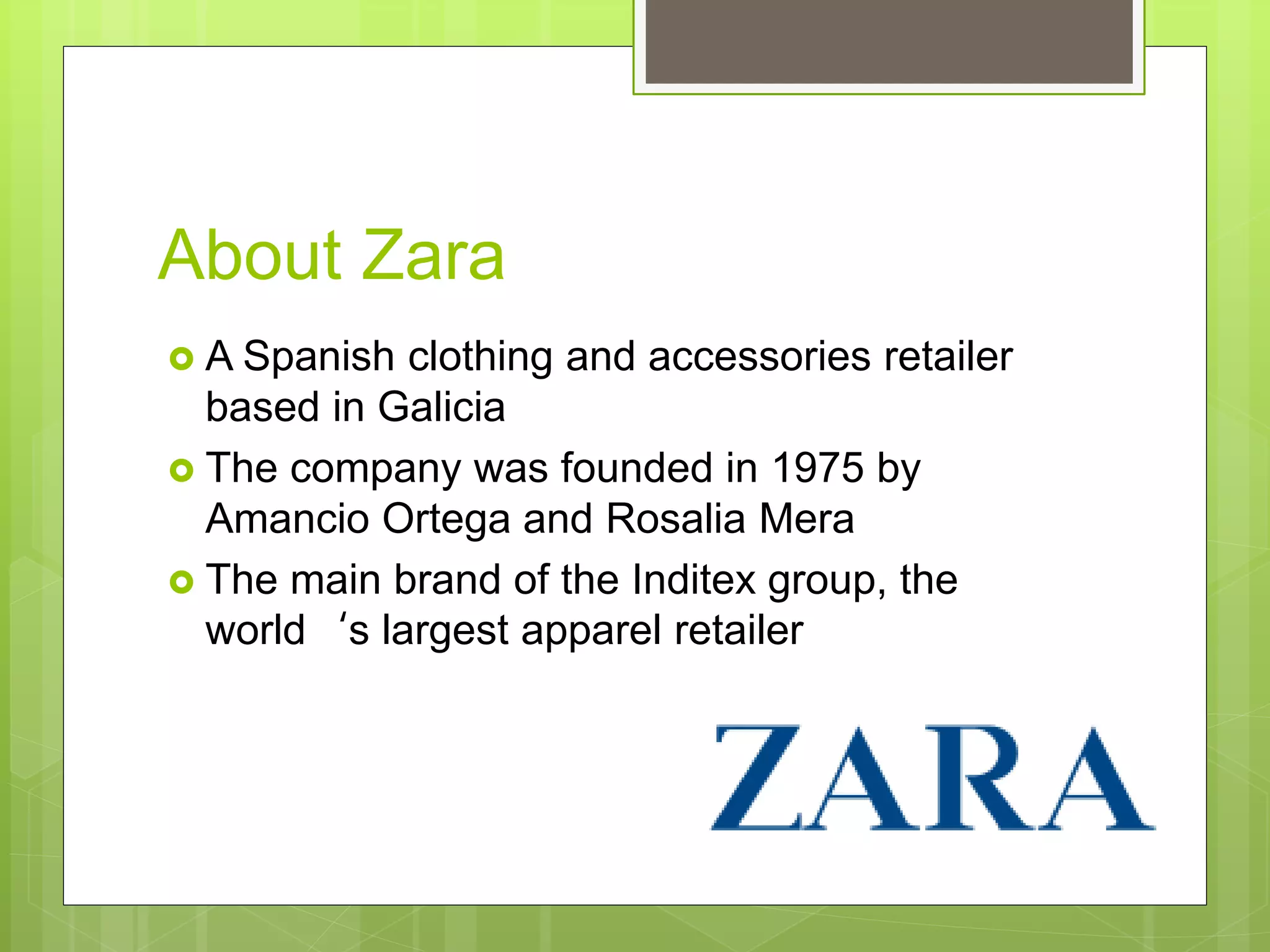 the case study of Zara | PPTX