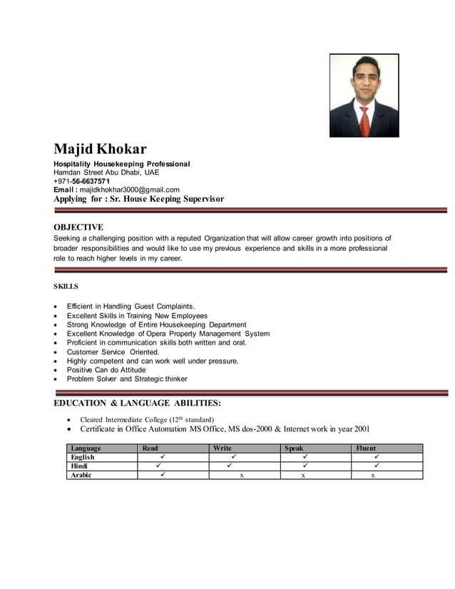 Majed Khokar CV | PDF