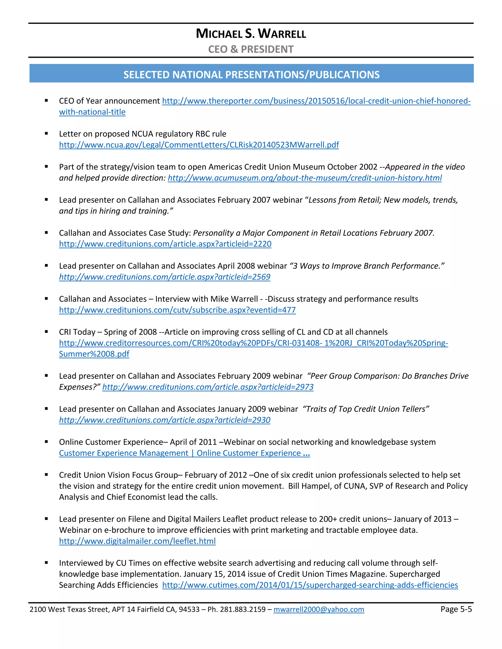 Michael Warrell Resume | PDF