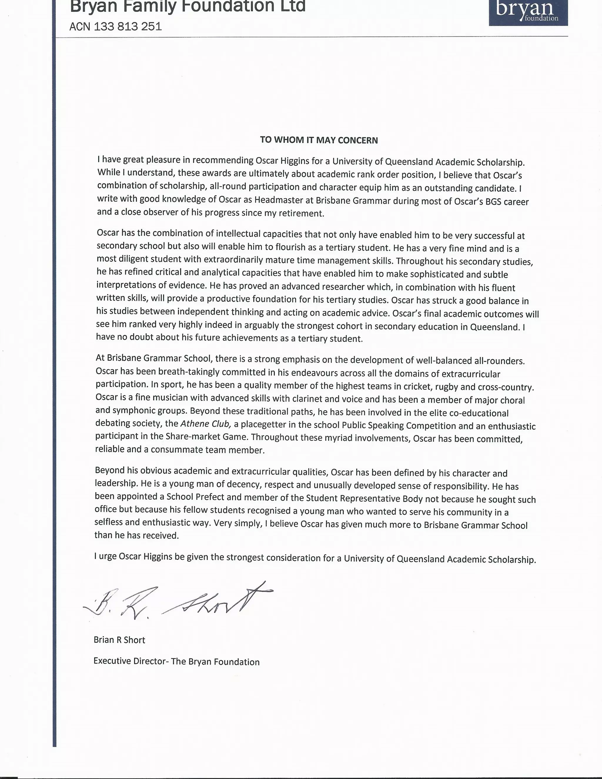 Brian Short Reference | PDF