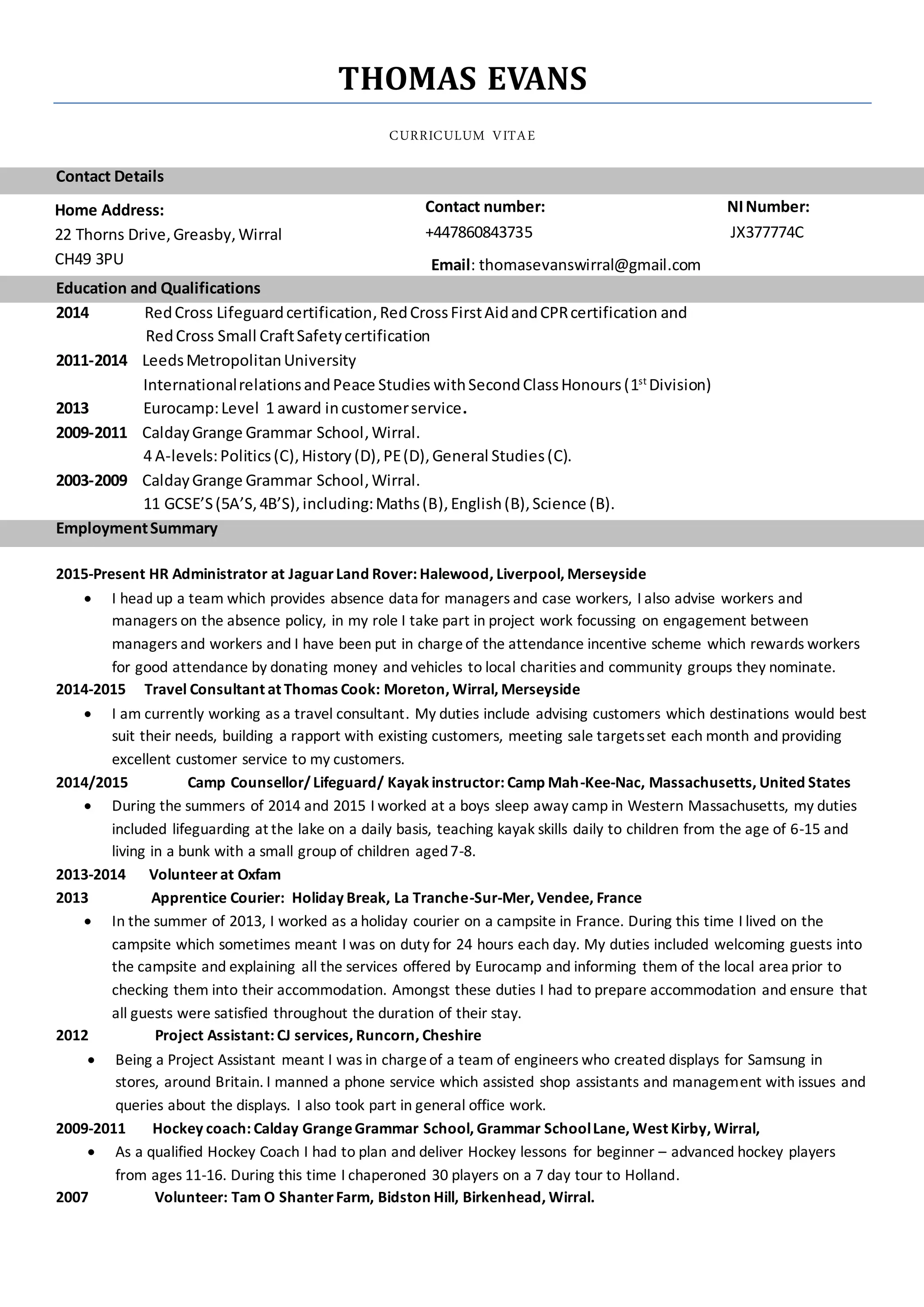 THOMAS'S CV | DOCX