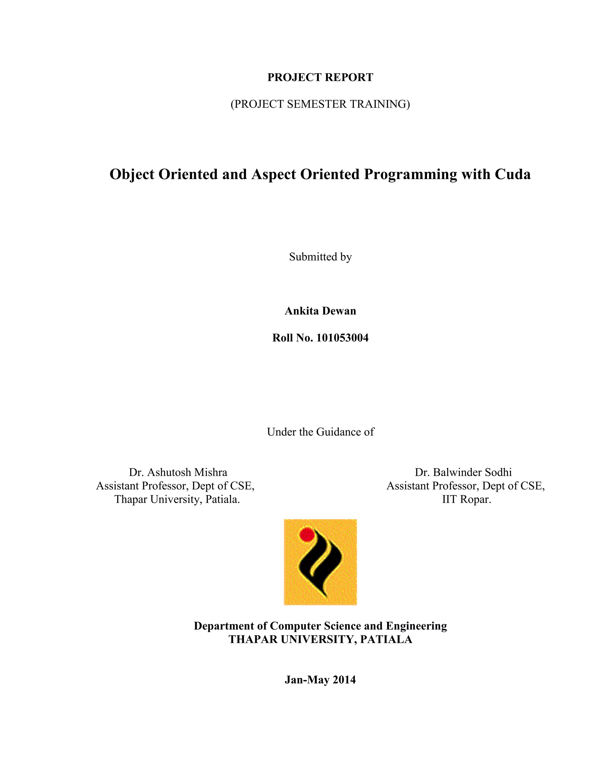 IIT ropar_CUDA_Report_Ankita Dewan | PDF