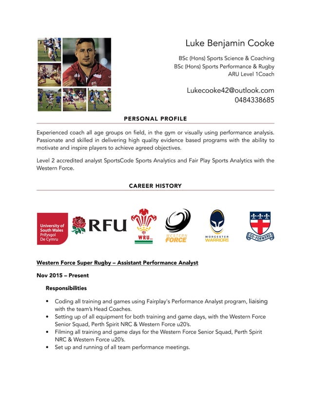 Luke Cooke Performance CV | PDF
