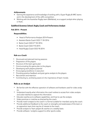 Luke Cooke Performance CV | PDF