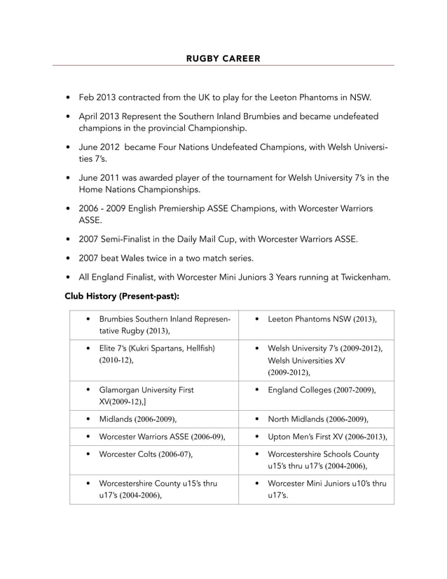 Luke Cooke Performance CV | PDF