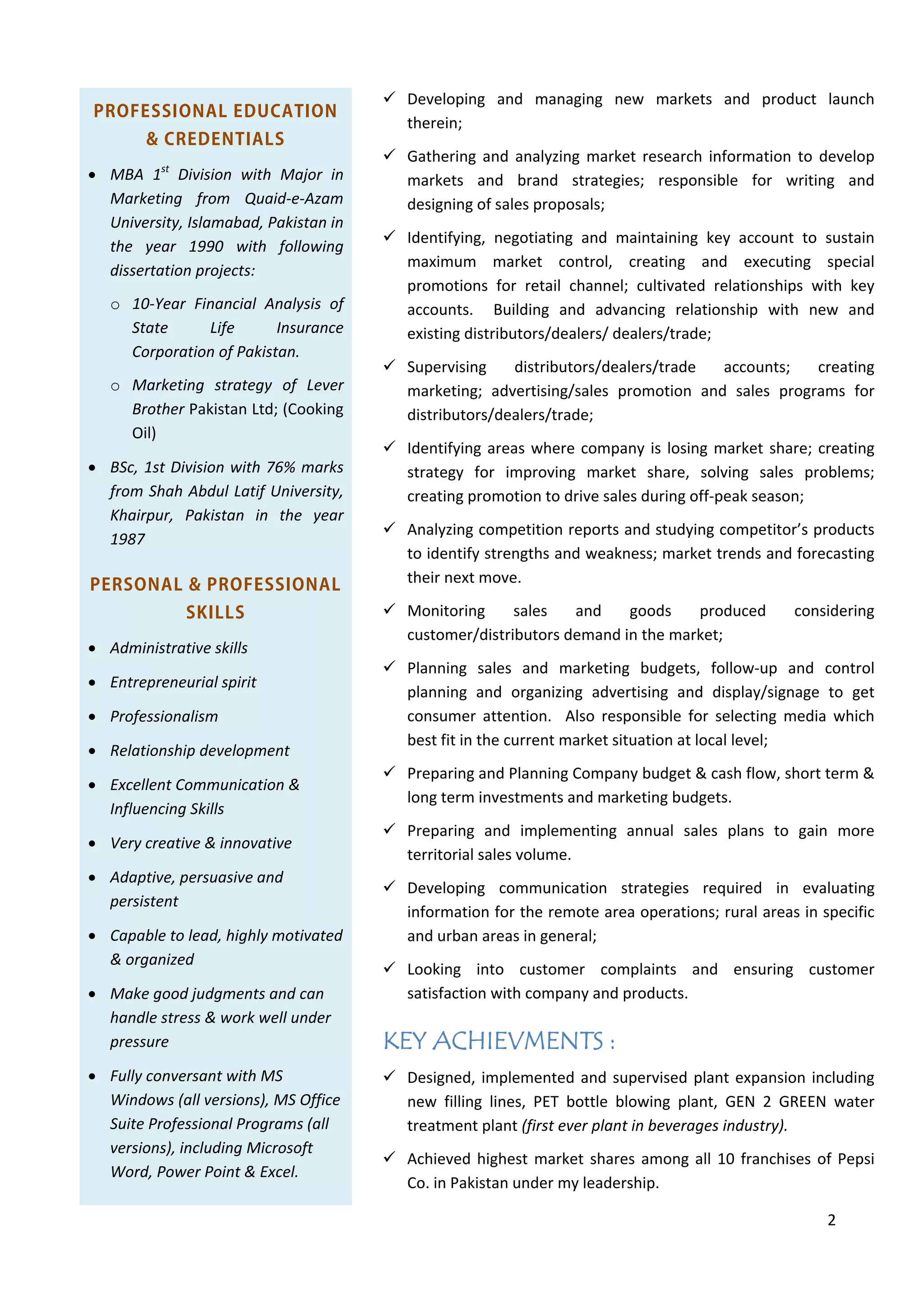 CV Rashid Sethar | PDF | Business Administration | Business