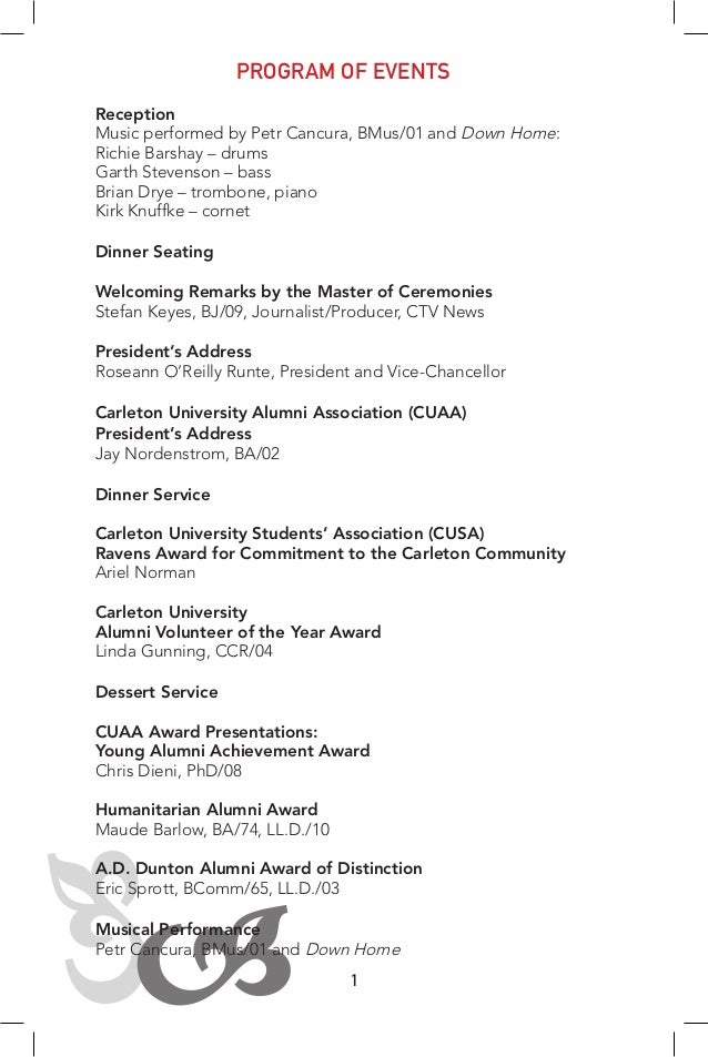 Carleton 2nd annual Alumni Leadership Gala program