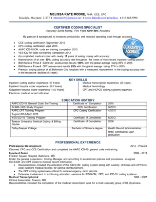 Moore Resume 4 | DOCX | Healthcare Industry | Industries
