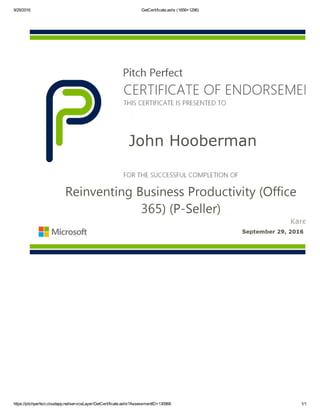 PitchPerfect Certificate | PDF