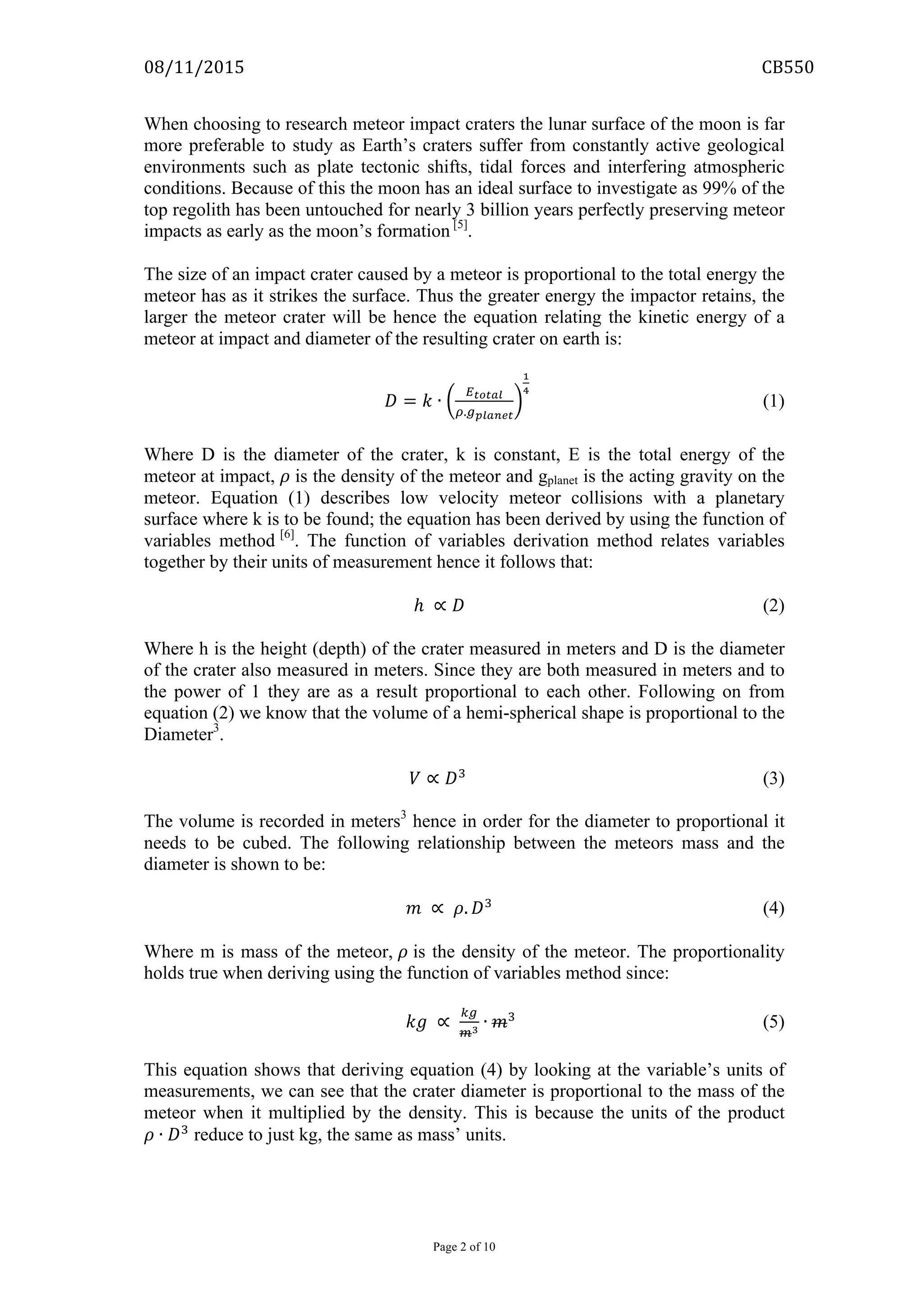 Formation of Impact Craters in Sand | PDF