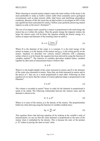 Formation of Impact Craters in Sand | PDF