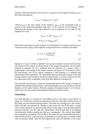 Formation of Impact Craters in Sand | PDF