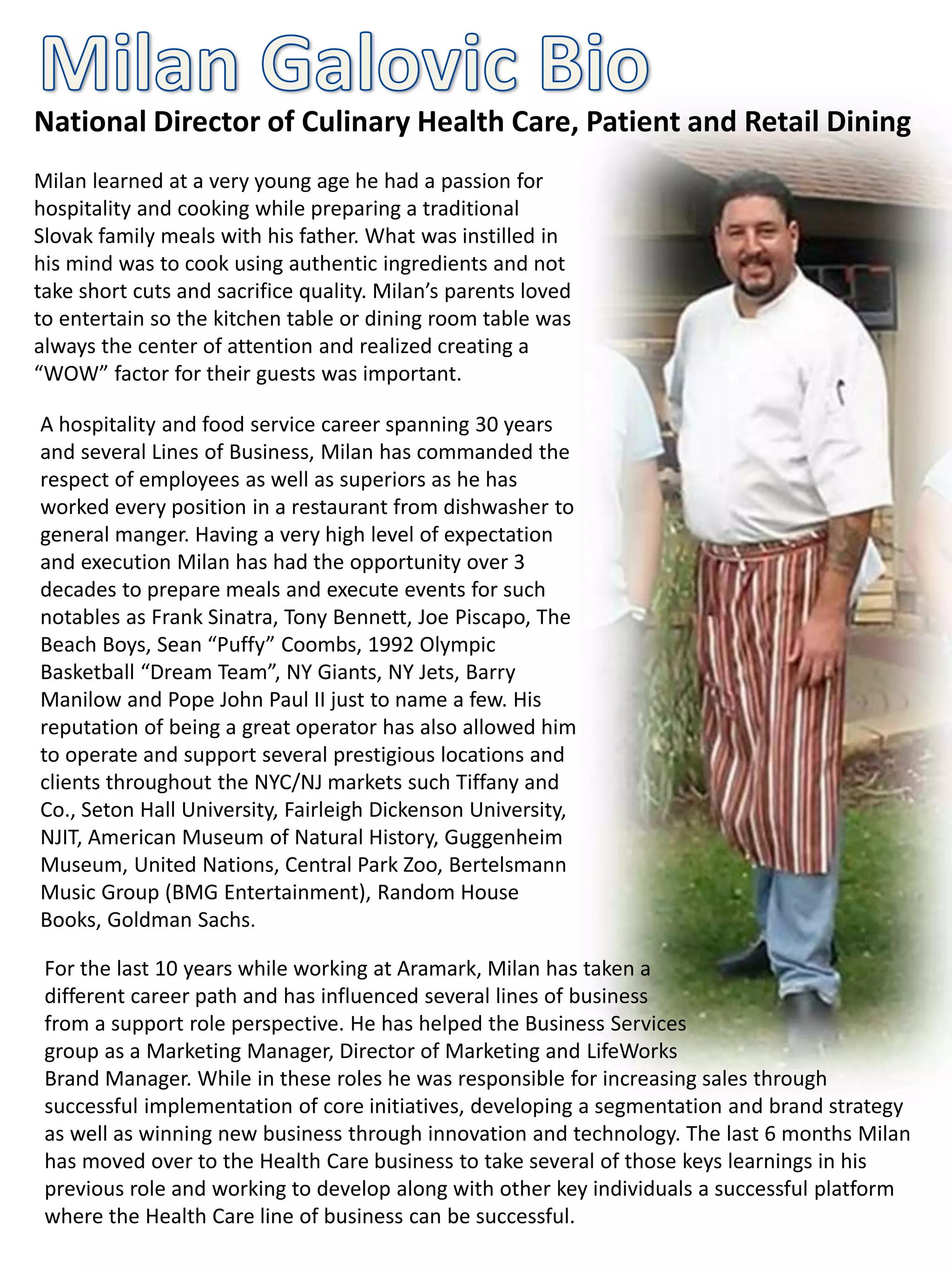 2015 Bio Milan Galovic with interview | PPTX