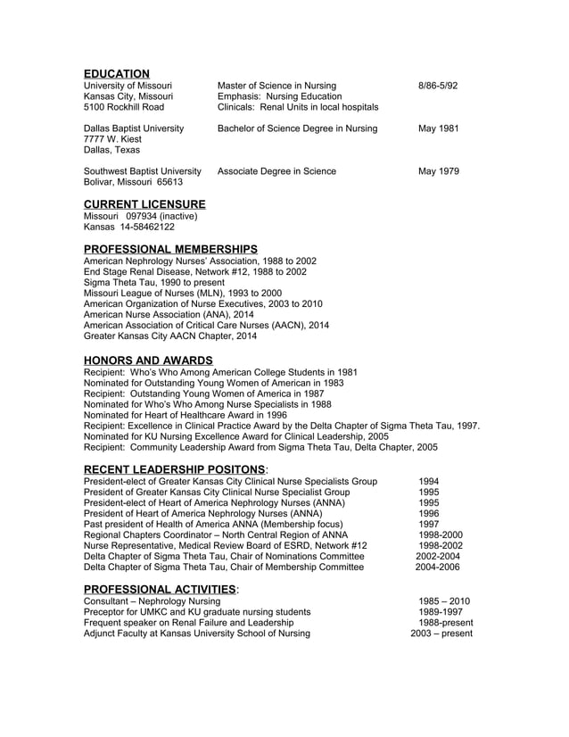 CV Beth Eide, RN, MSN | DOC