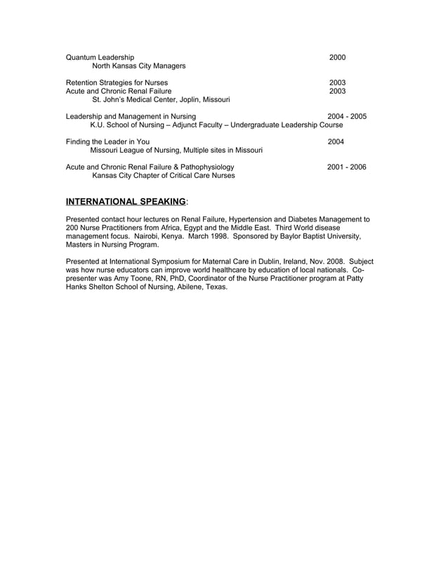 CV Beth Eide, RN, MSN | DOC