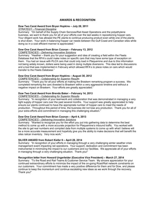 AWARDS and RECOGNITION | DOC