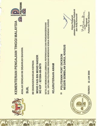 personal certificate | PDF