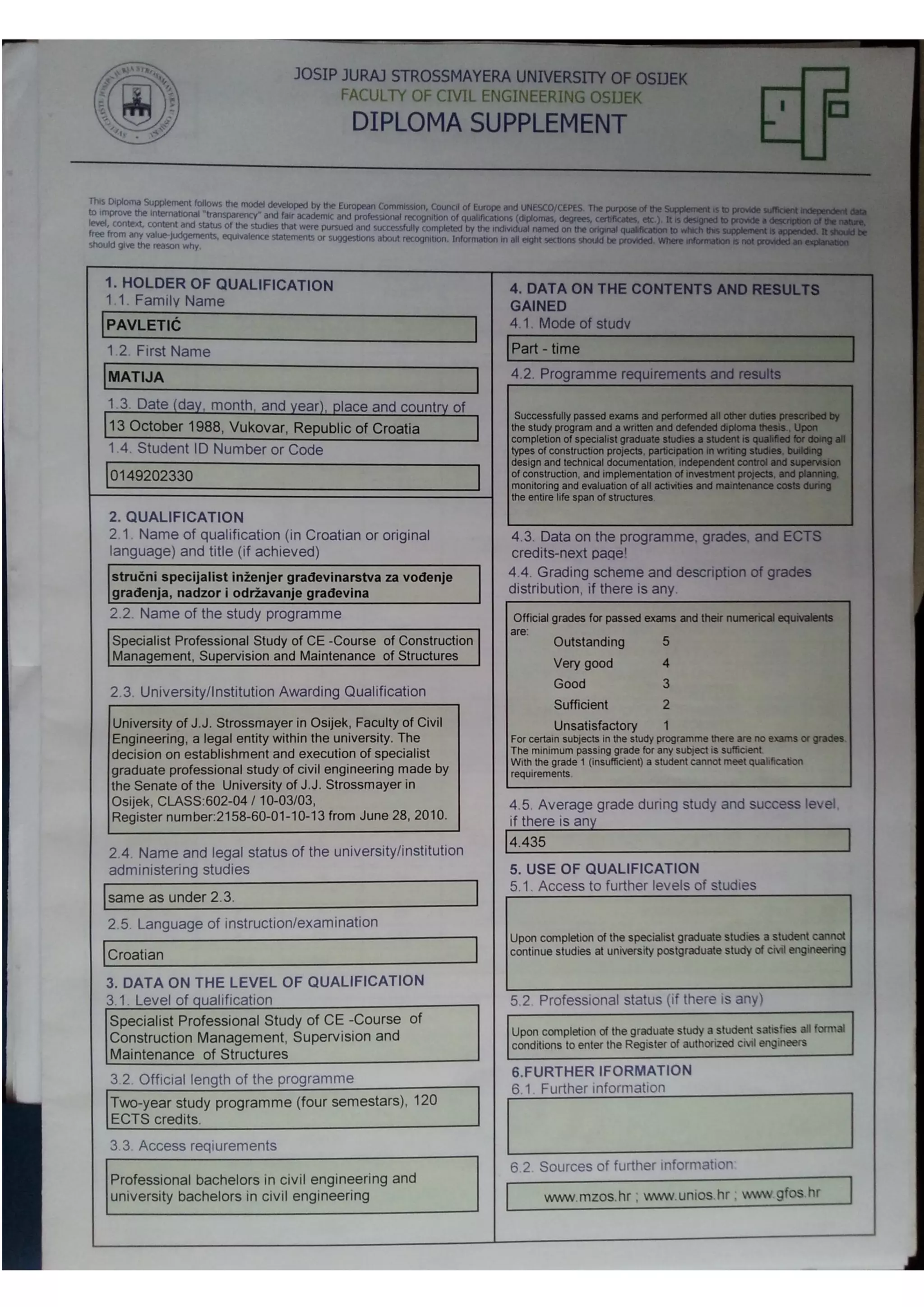 diploma supplement spec.ing