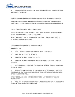 CLE The Cross Examination of a Hostile Witness SKL550 | PDF