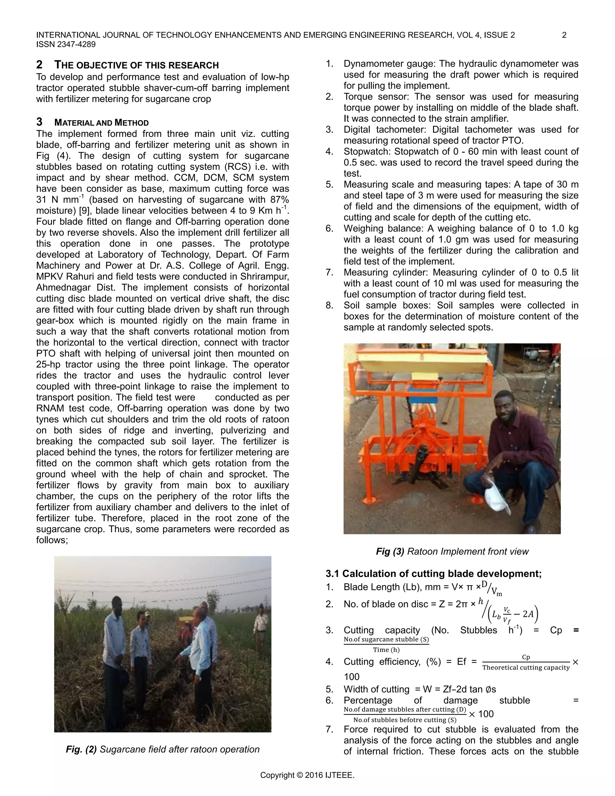 Sugarcane Ratoon Manager Device | PDF