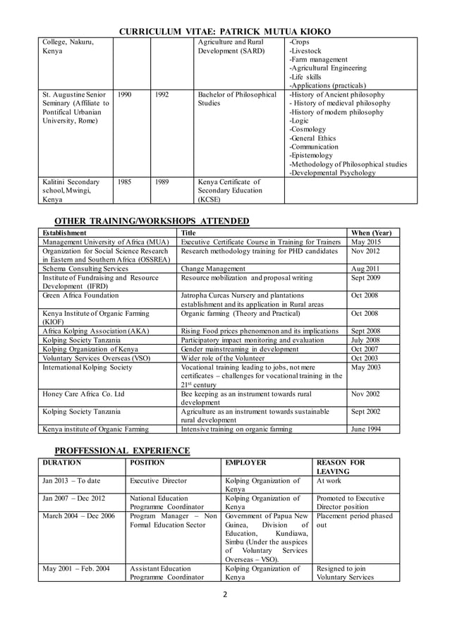 CURRENT CV PM KIOKO | PDF