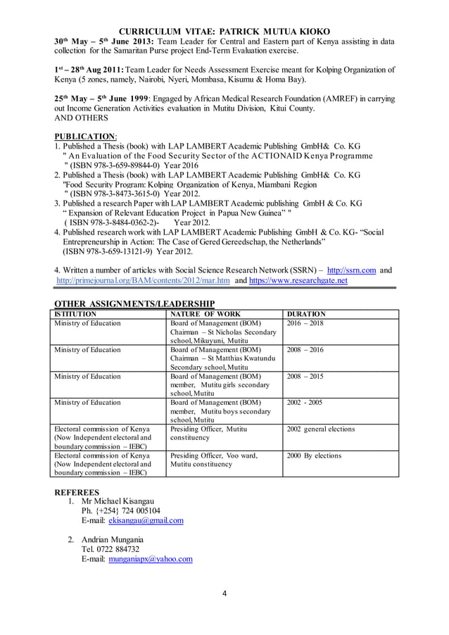 CURRENT CV PM KIOKO | PDF