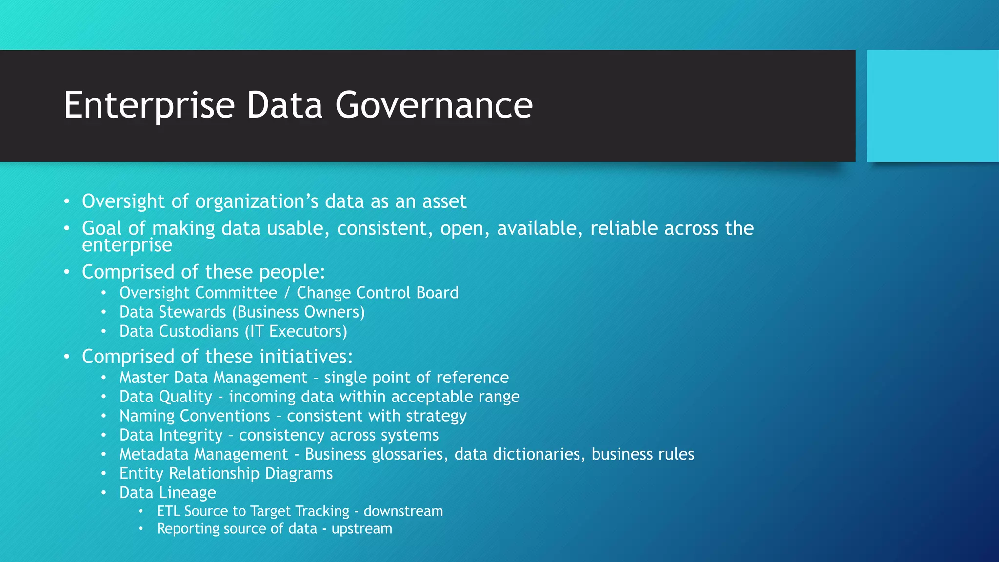 Data Governance Overview - Doreen Christian | PPT