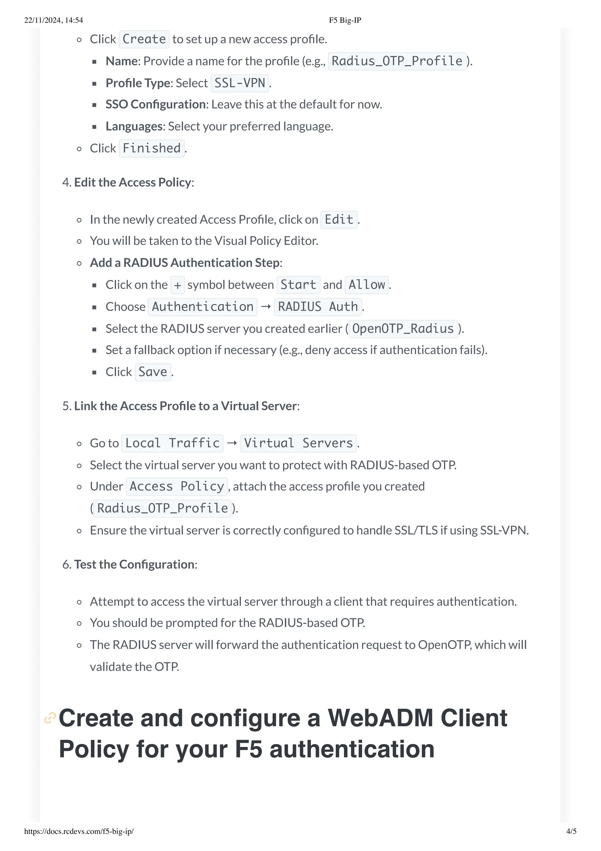 Tutorial on f5 Big-IP integration with RCDevs OpenOTP | PDF | Free Download