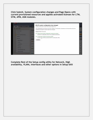 F5 BigIP LTM Initial, Build, Install and Licensing. | PDF