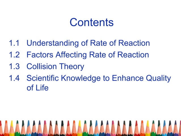 Chapter 1 Rate of Reactions | PPT