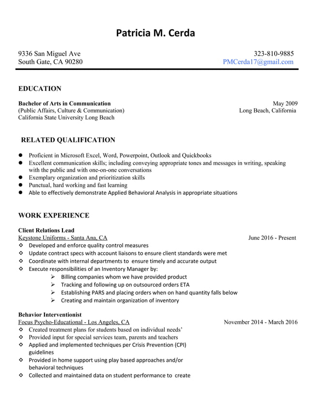 Patricia Cerda Resume. 2017 JAN doc | DOC