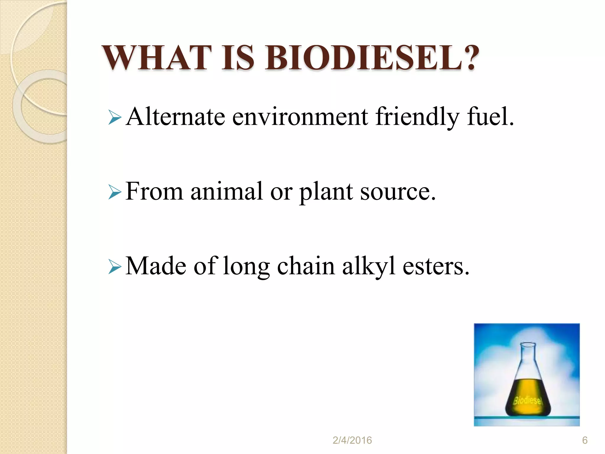 biodiesel project report presentation | PPTX | Chemistry | Science