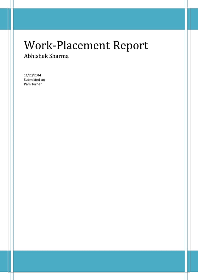 Work Placement Report-Abhishek | PDF