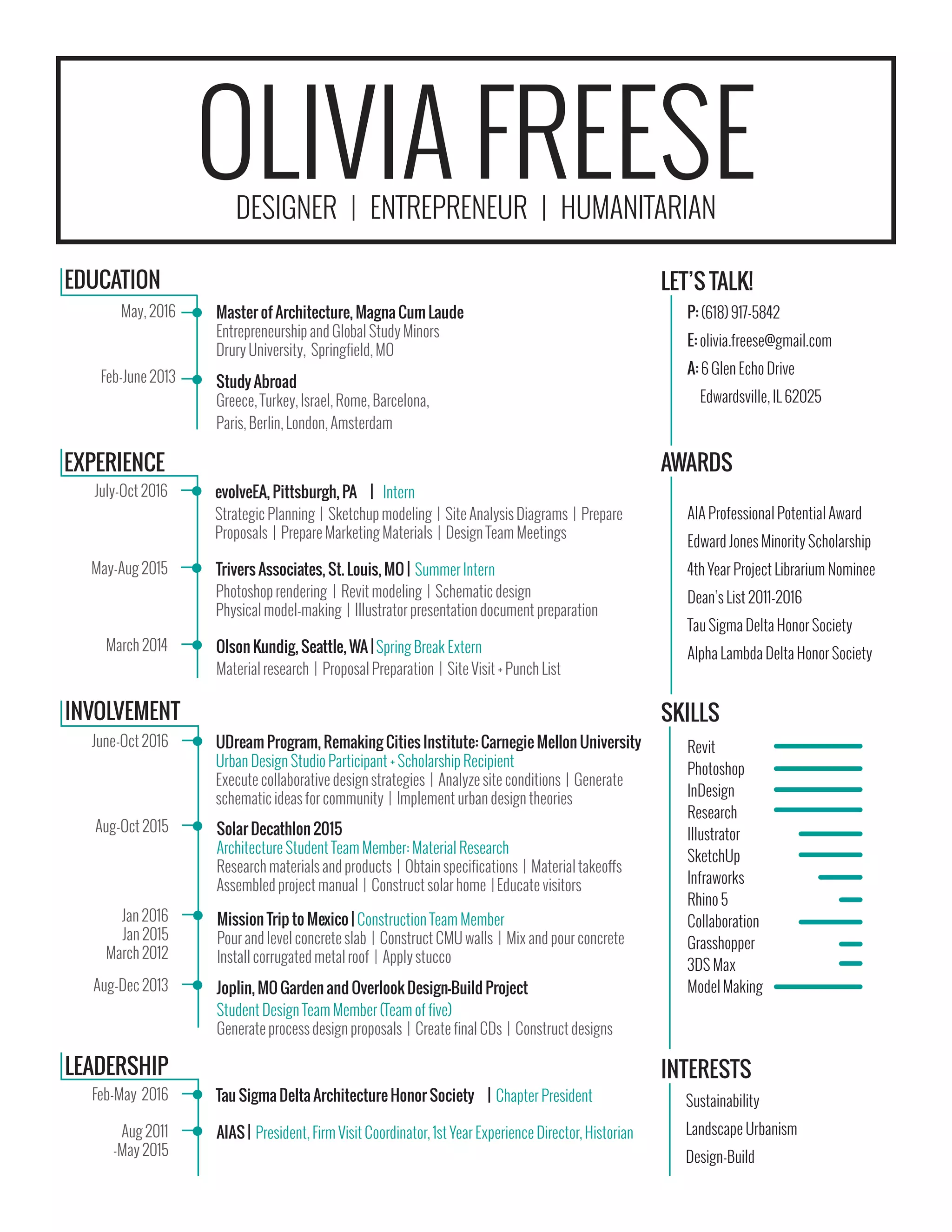 Olivia Freese RESUME 08.2016