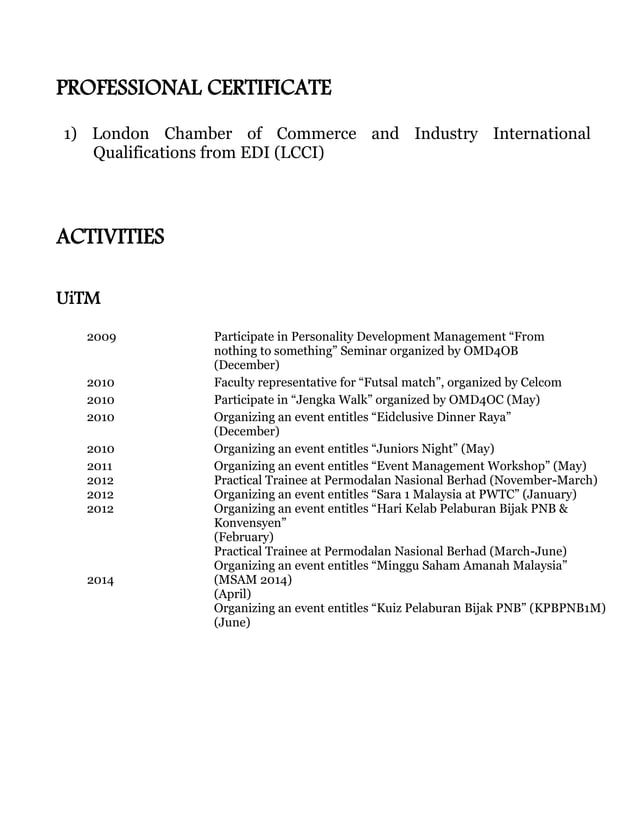 Nur Syahira Bt Rukhizam - Resume | PDF