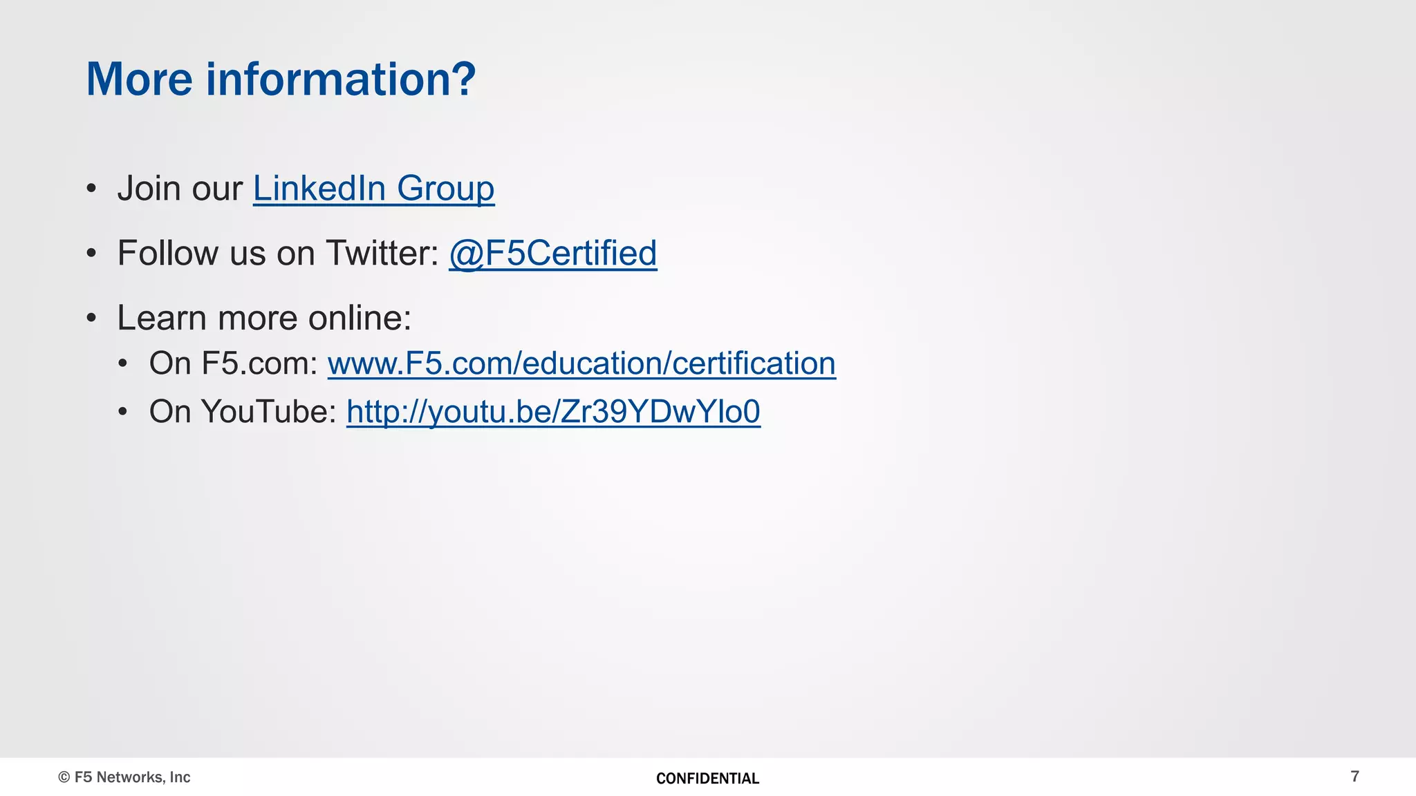 F5 Certified! Program Overview and Update | PPT