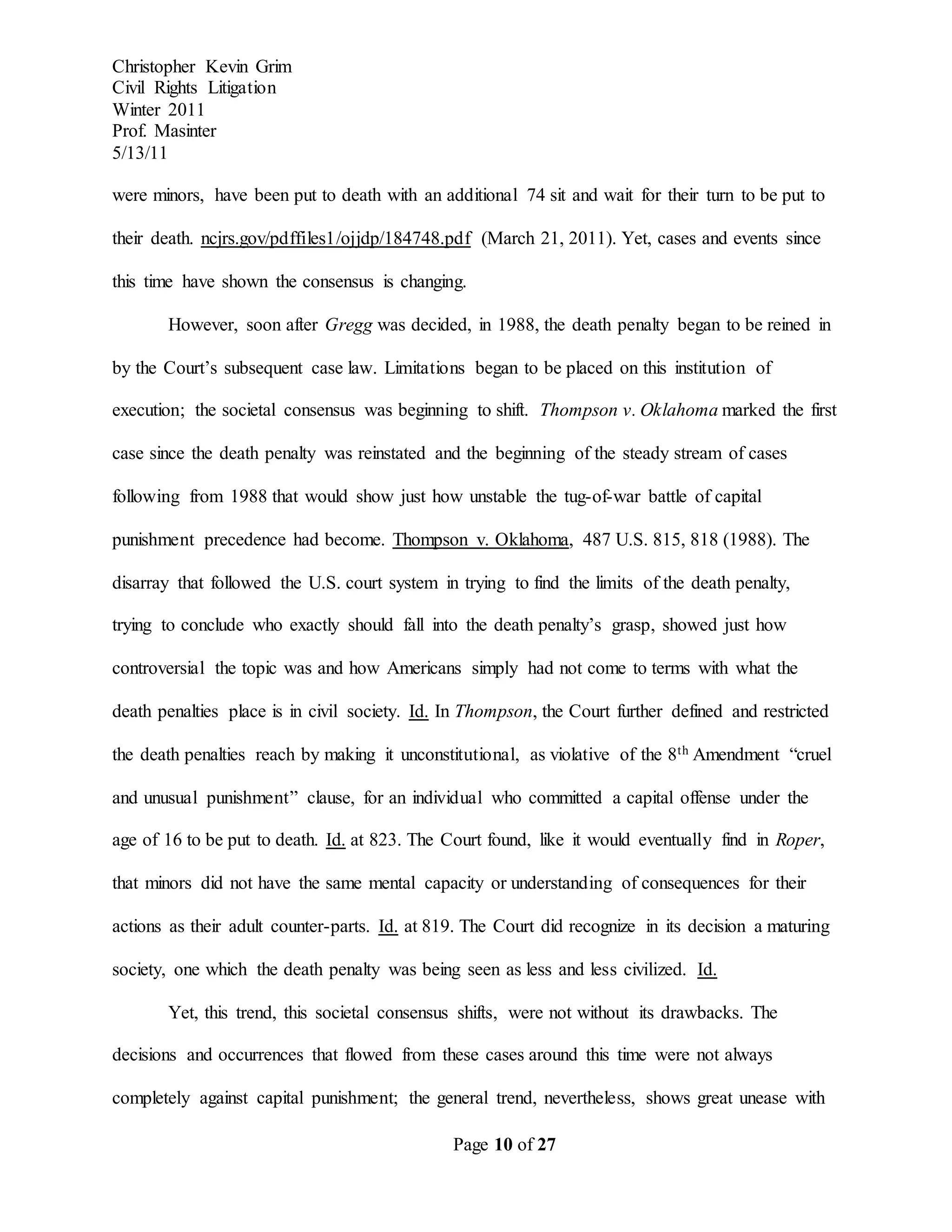 Death Penality Paper (Writing Sample) | PDF