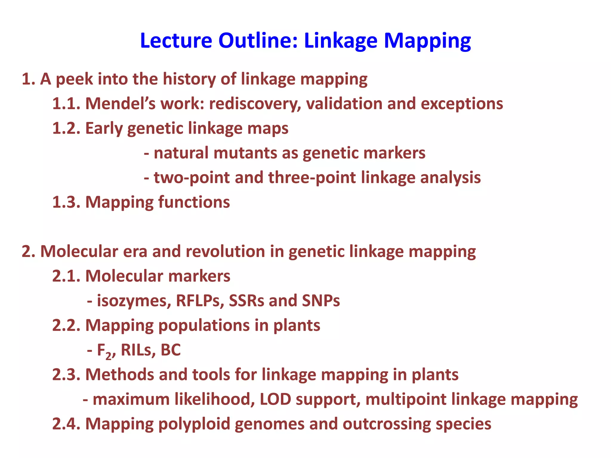 Linkage mapping and QTL analysis_Lecture | PPTX