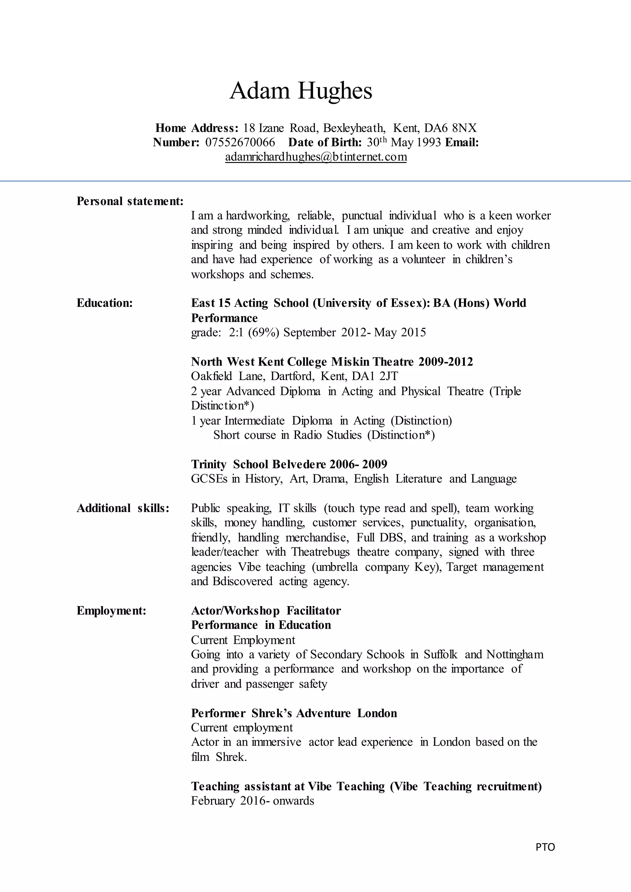 Adam Hughes CV2 | DOCX