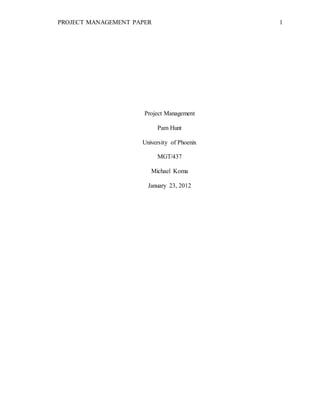 Project Management Paper | PDF