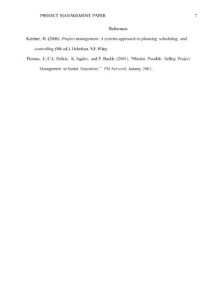 Project Management Paper | PDF