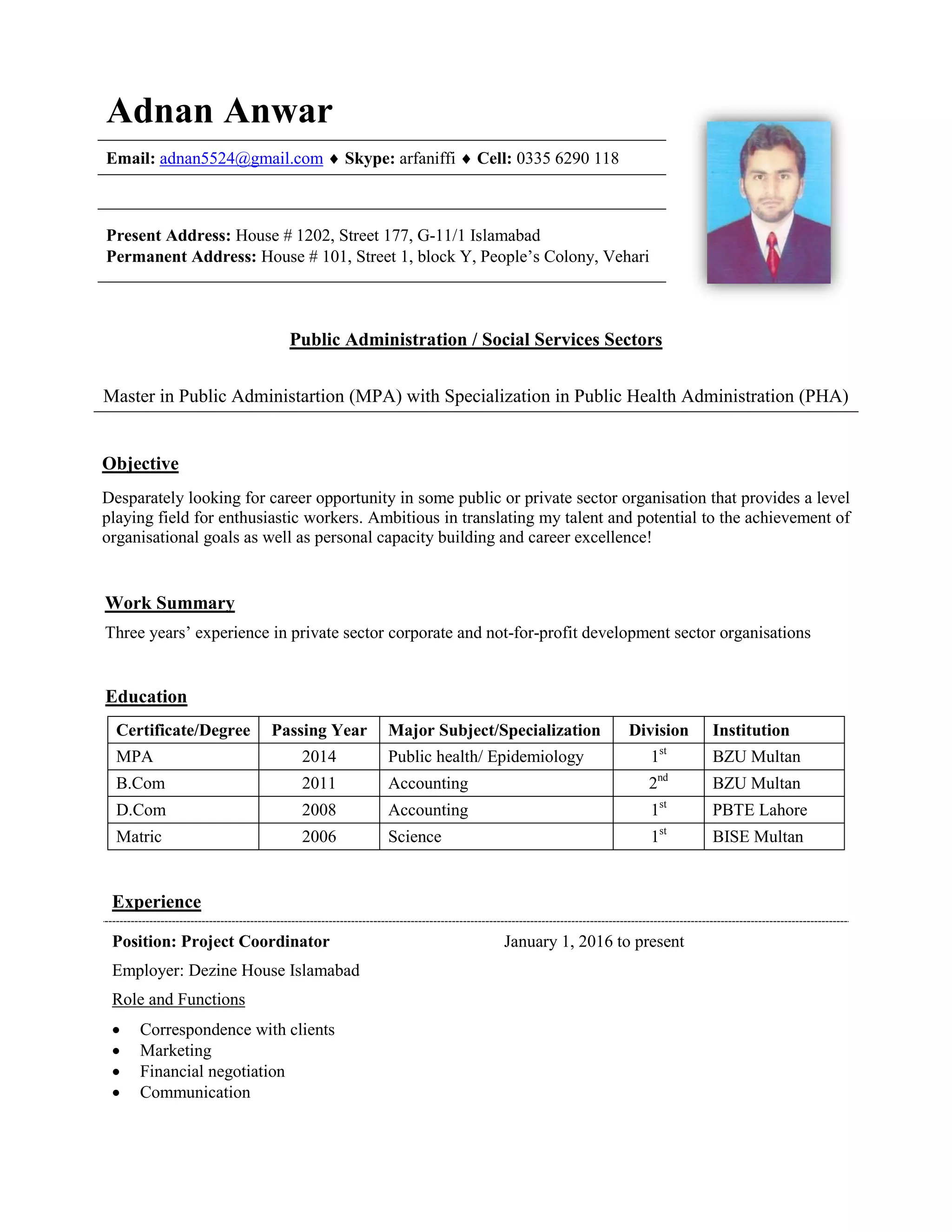 CV_Adnan Anwar | PDF