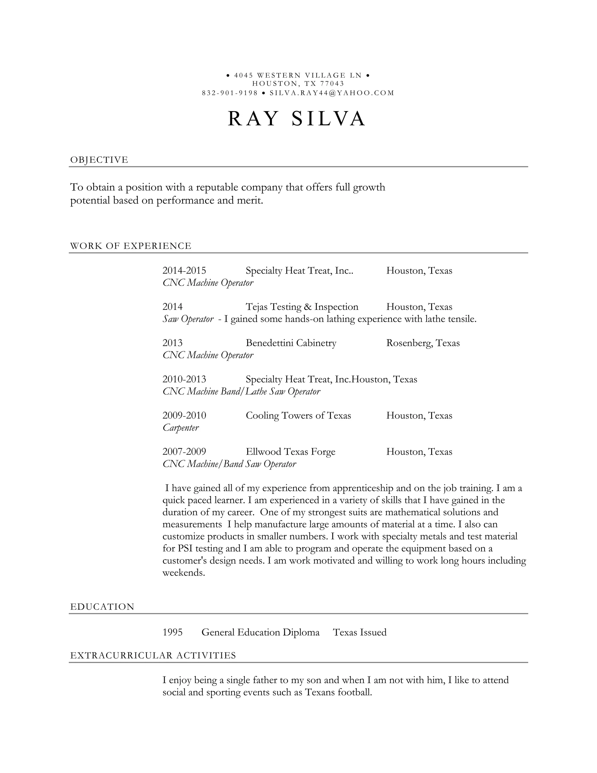 RAY RESUME2015 WORD | PDF